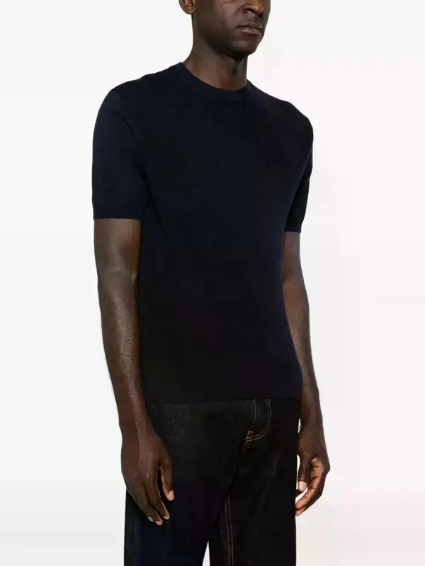 Canali Chevron-knit Short-sleeve T-shirt