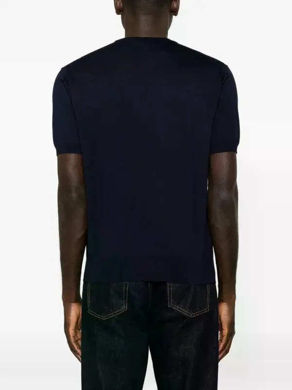 Canali Chevron-knit Short-sleeve T-shirt