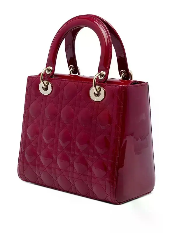 Dior 2019 Medium Patent Cannage Lady Satchel