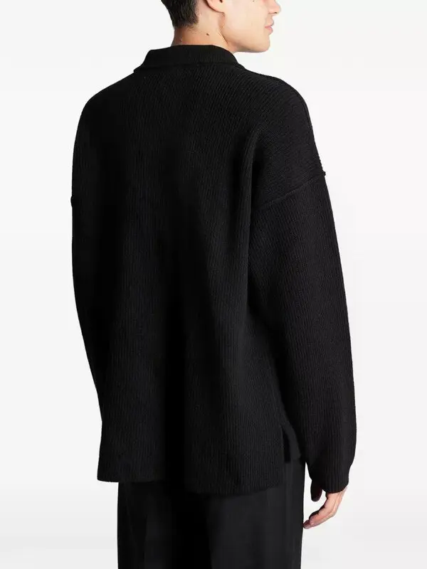 ROBERTO COLLINA Ribbed-knit Polo Shirt