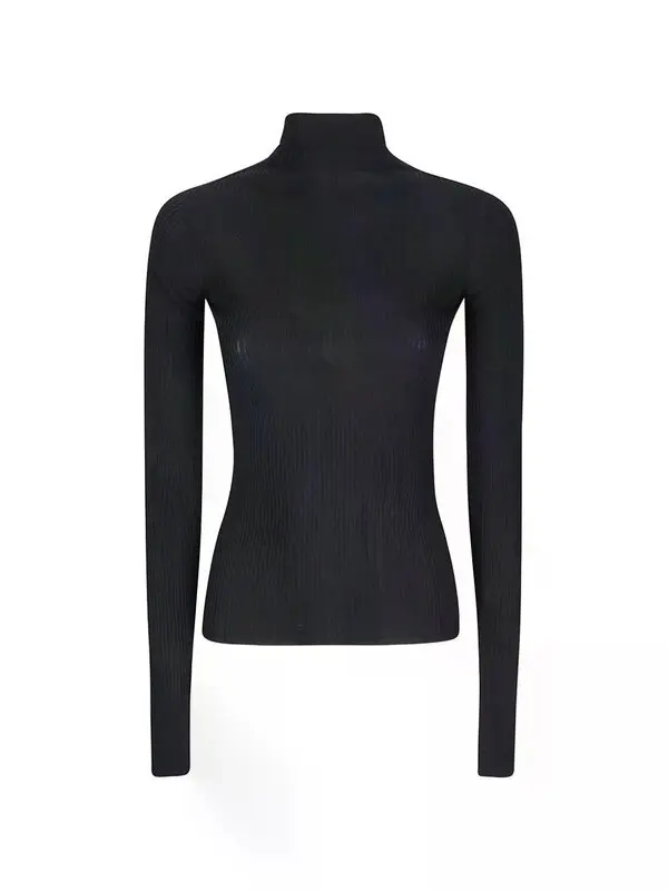 Sportmax Ribbed-knit Roll-neck Sweater - Black