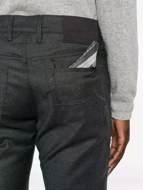 JACOB COHЁN Logo-patch Straight-leg Trousers