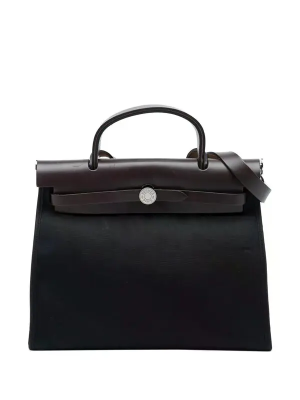 Hermès 2016 Toile Herbag Zip 31 Satchel - Black