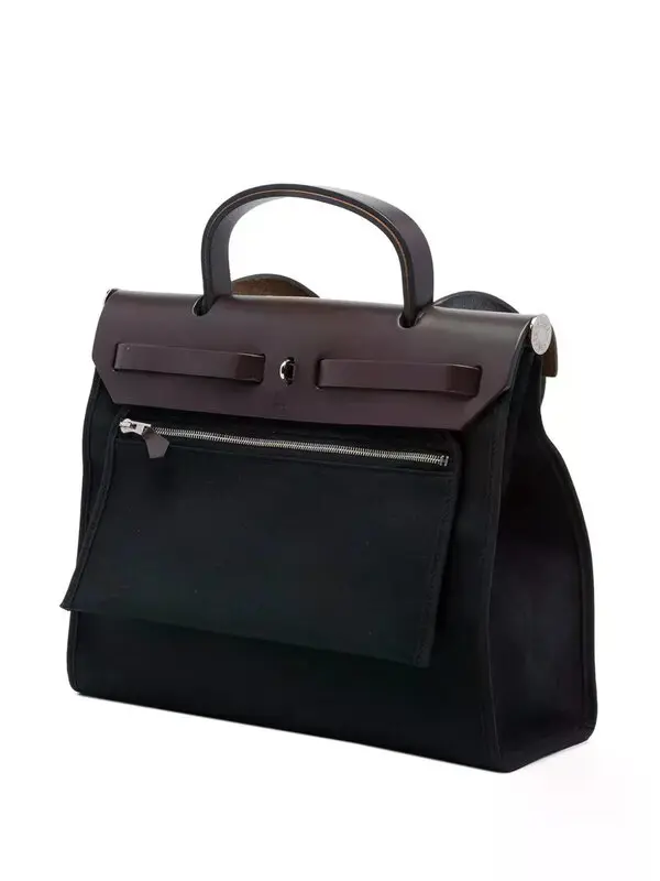 Hermès 2016 Toile Herbag Zip 31 Satchel - Black