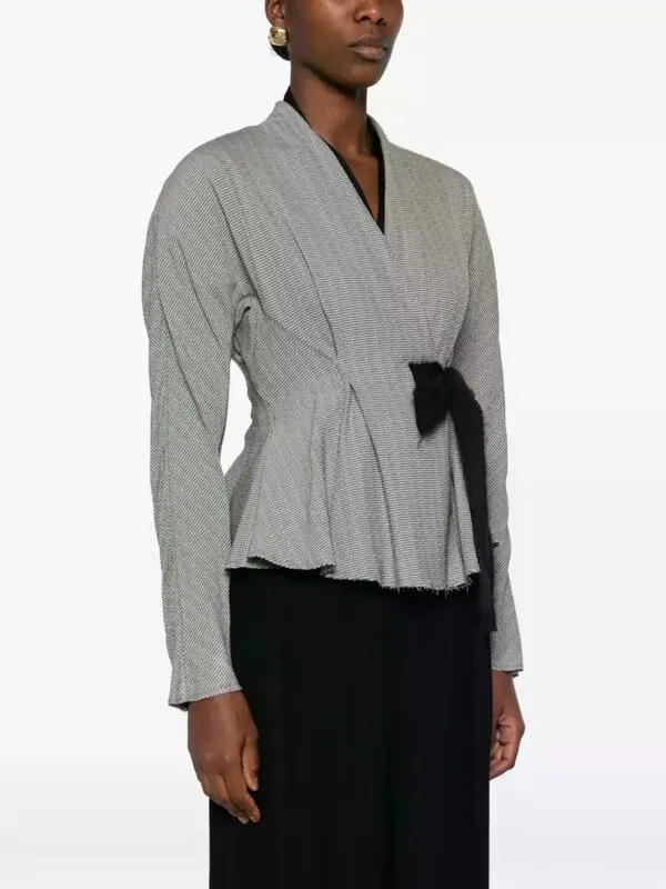 Alberta Ferretti Prince Of Wales Check Wrap Jacket