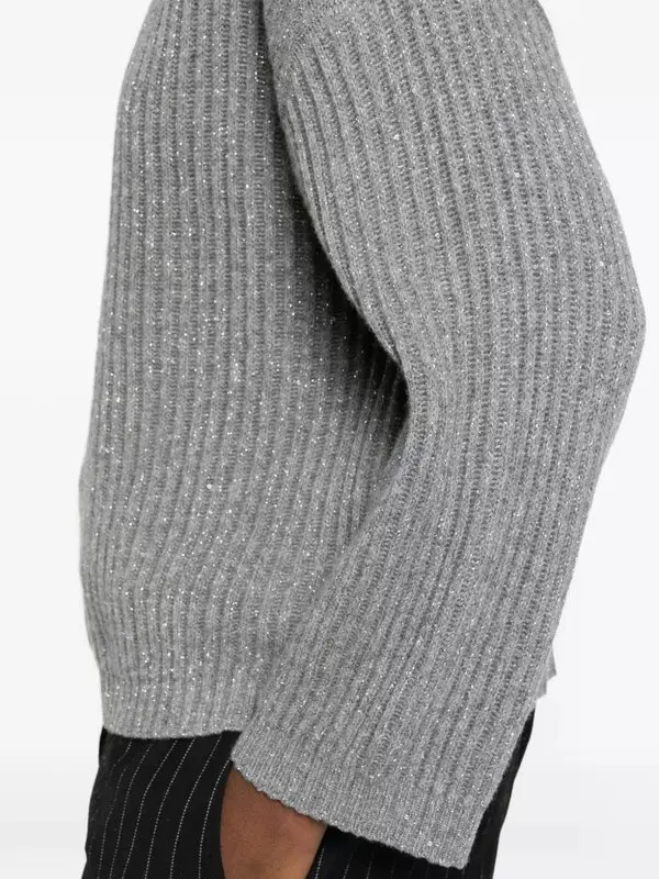Brunello Cucinelli Sequin-embellished Ribbed Sweater