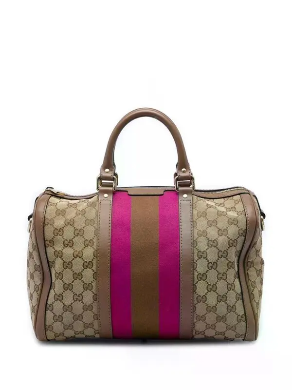 Gucci 2016-2026 Medium Gg Canvas Web Joy Boston Bag Satchel