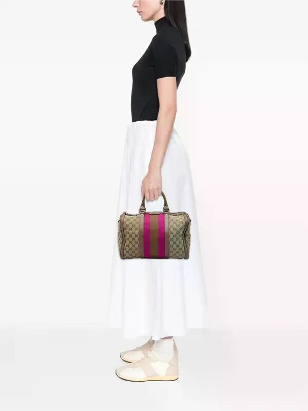 Gucci 2016-2026 Medium Gg Canvas Web Joy Boston Bag Satchel
