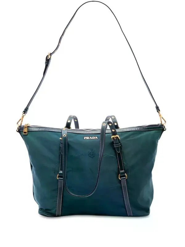 Prada 2013-2026 Saffiano Trimmed Tessuto Satchel