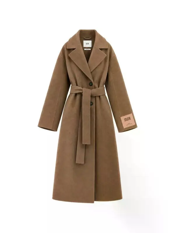 SOLOTRE Belted Notch-lapel Coat