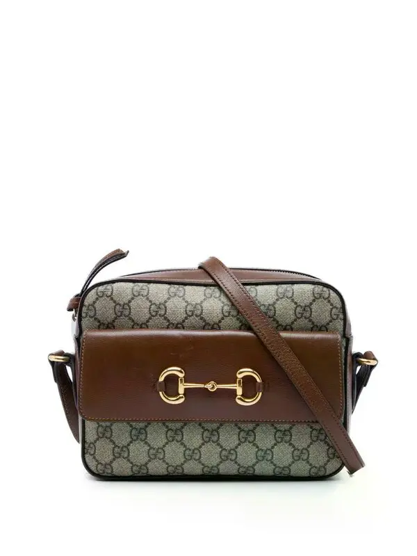 Gucci 2016-2026 Small Gg Supreme Horsebit 1955 Crossbody Bag - Neutrals