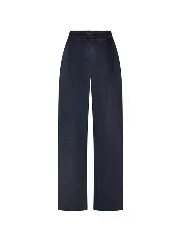 CRUNA Pleated Corduroy-texture High-waisted Trousers