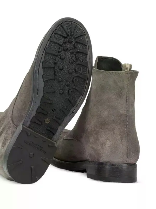 Officine Creative Front-zip Distressed-effect Boots