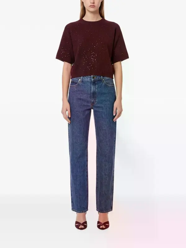 Antonelli Firenze Lucilla Sequin-embellished Short-sleeve Sweater