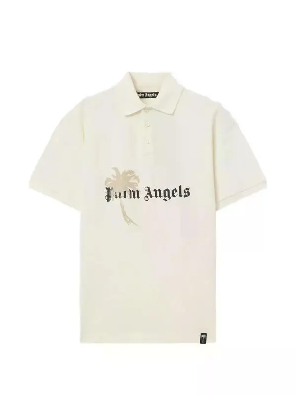 Palm Angels Logo-print Cotton Polo Shirt