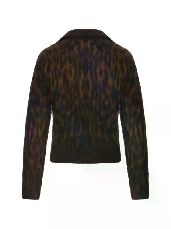 ROBERTO COLLINA Animal-print Alpaca Sweater