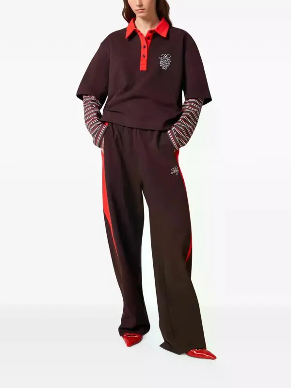 MSGM Logo-embroidered Contrast-panel Track Pants