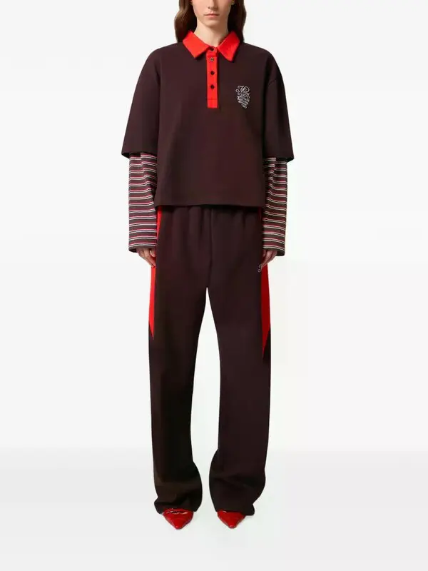 MSGM Logo-embroidered Contrast-panel Track Pants