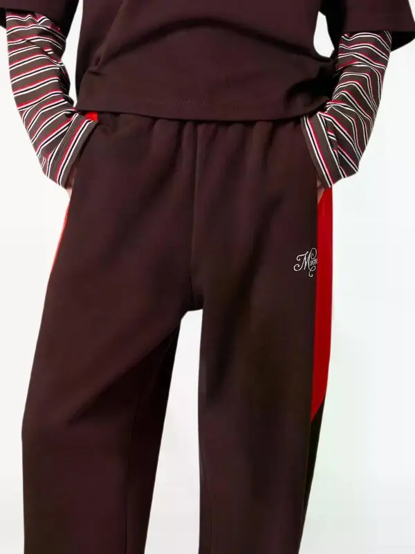 MSGM Logo-embroidered Contrast-panel Track Pants