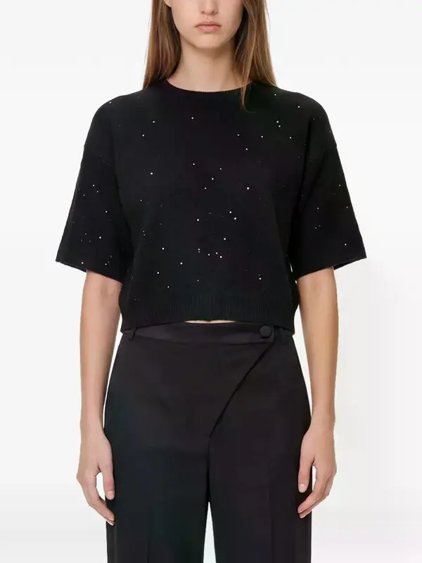 Antonelli Firenze Sequin-embellished Short-sleeve Sweater