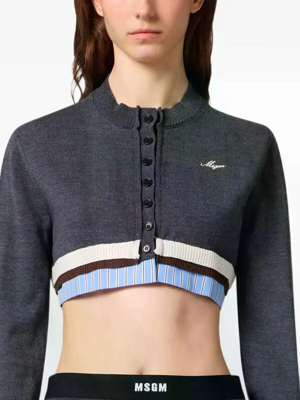 MSGM Cropped Layered Cardigan