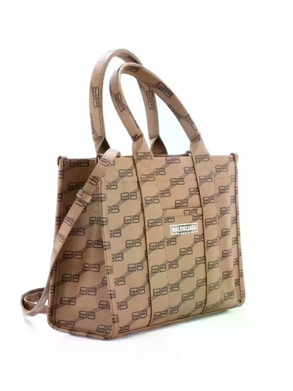 Balenciaga Hardware Bb Monogram Coated Canvas Small Tote Bag