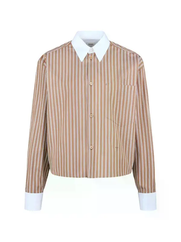 TOD'S Striped Cropped Shirt