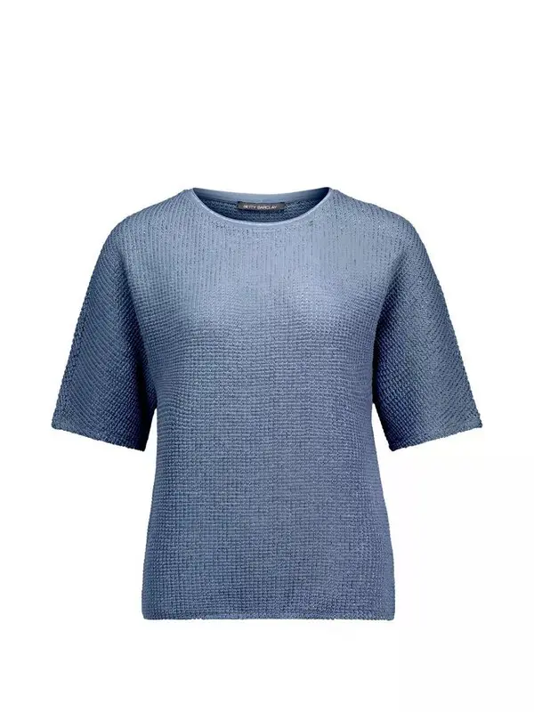 BETTY BARCLAY Waffle-knit Short-sleeved T-shirt - Blue