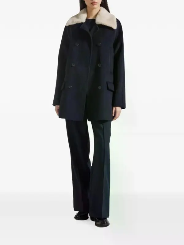 Seventy Faux-fur Collar Double-breasted Coat