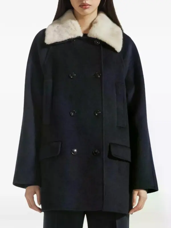 Seventy Faux-fur Collar Double-breasted Coat