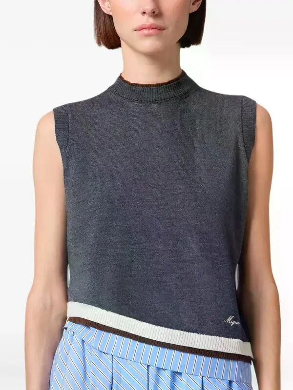 MSGM Logo-embroidered Tank Top
