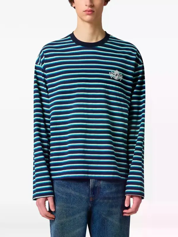 MSGM Striped Logo-embroidered Sweater