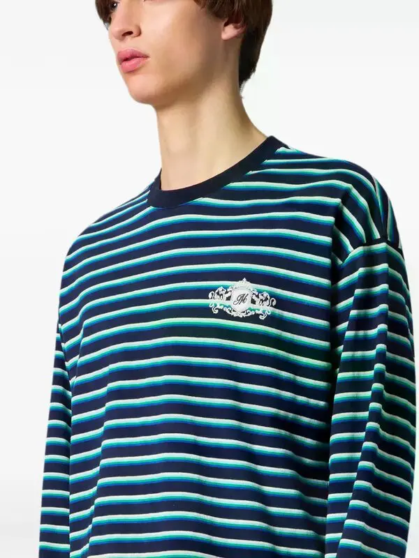 MSGM Striped Logo-embroidered Sweater