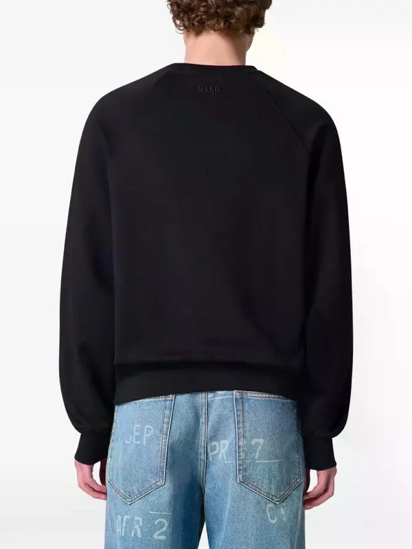 MSGM Graphic-print Raglan-sleeve Sweater