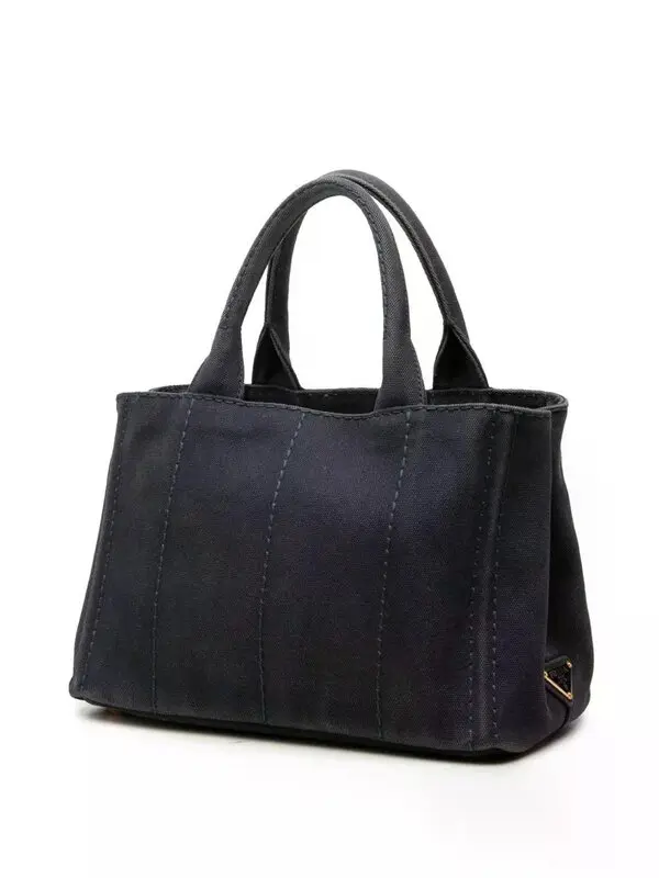Prada 2013-2026 Small Canvas Canapa Logo Tote Satchel