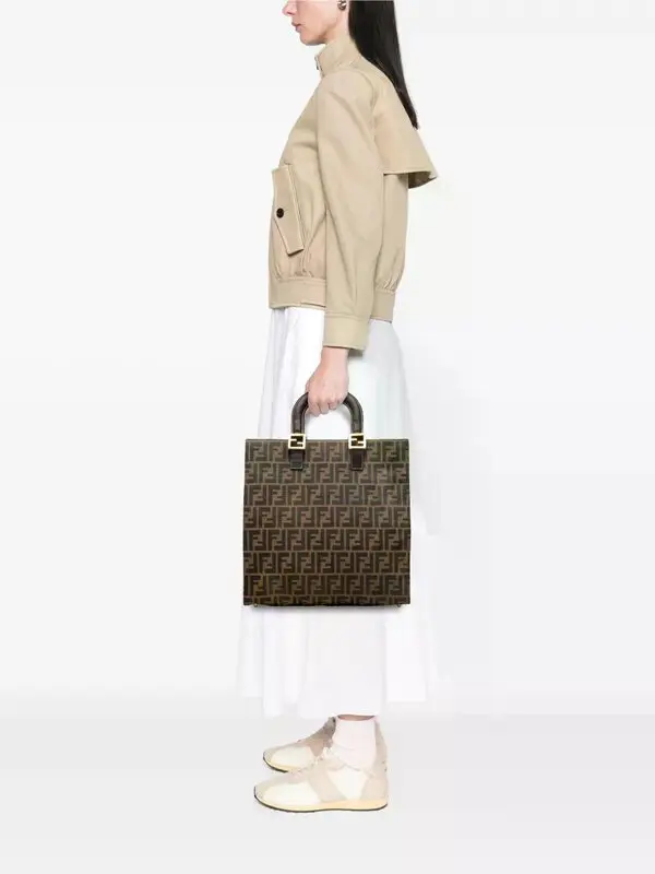 Fendi 20th Century Zucca Canvas Twins Tote Bag