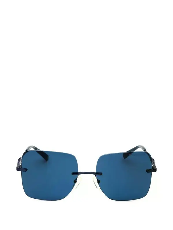 Michael Kors Rectangle-frame Rimless Sunglasses - Blue