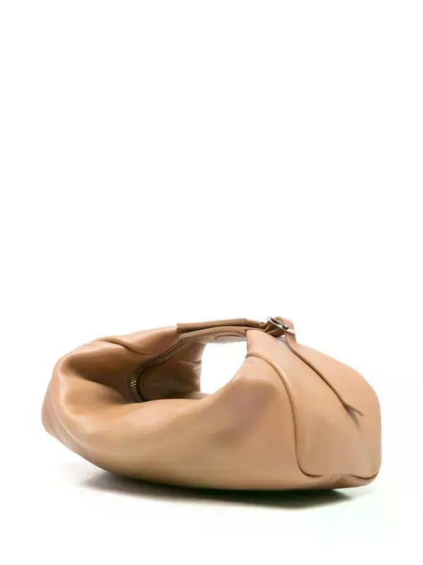 MINOBOSSI Joy Ruched Leather Tote Bag - Neutrals