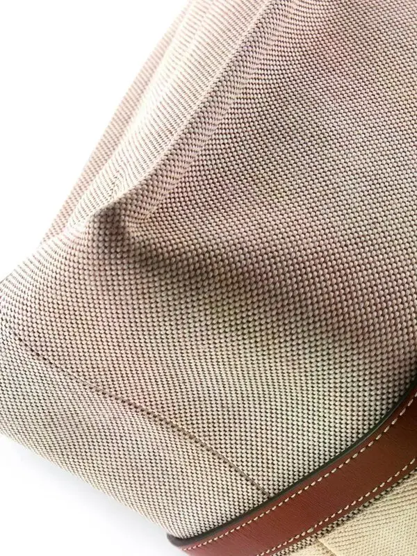 Chloé Woody Canvas With Leather Large Tote Bag - Brown