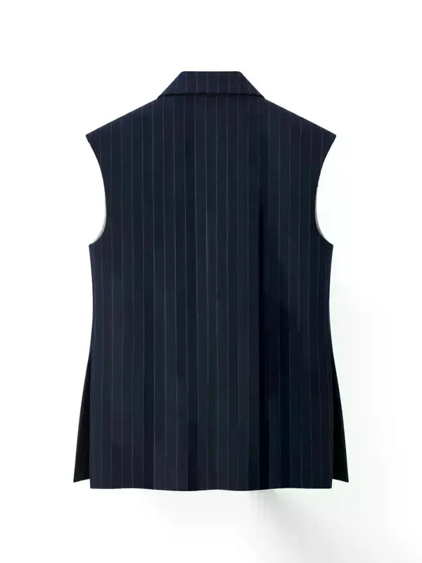 SOLOTRE Pinstripe-pattern Sleeveless Waistcoat