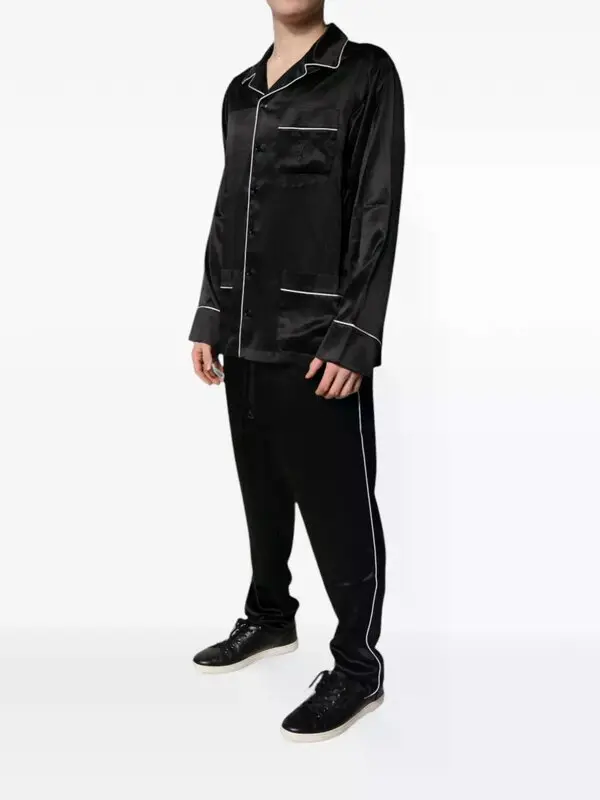 Dolce & Gabbana Piped Silk Pajamas