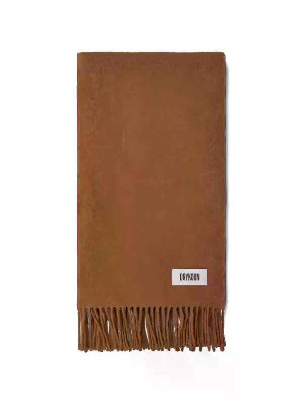 DRYKORN Fringed Logo-patch Scarf
