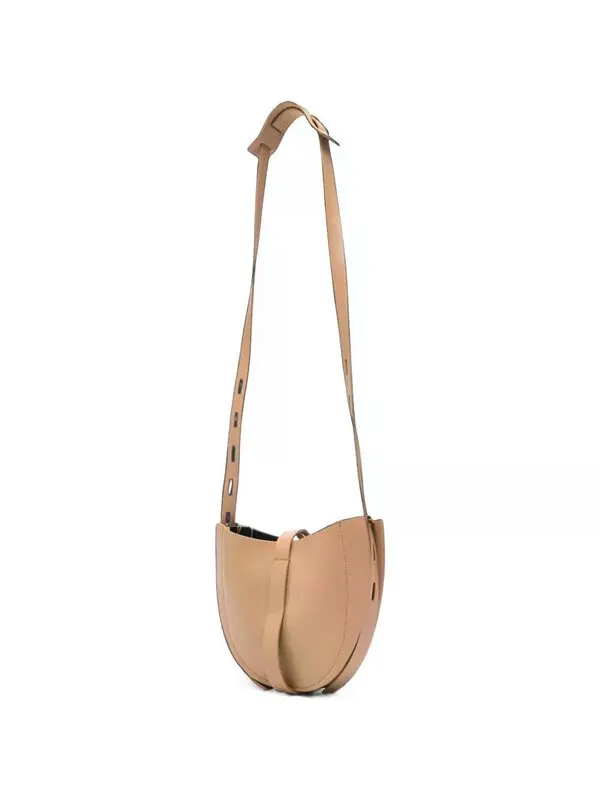 MINOBOSSI Half-moon Leather Shoulder Bag - Neutrals