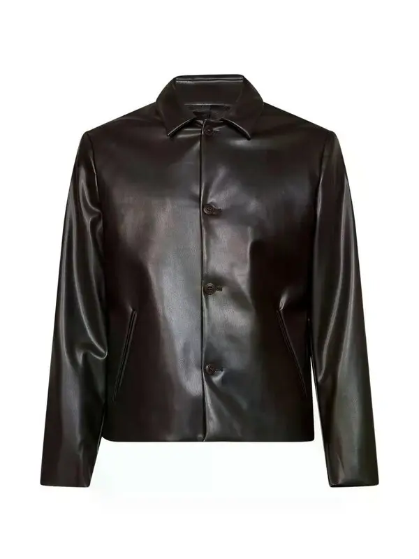 COSTUMEIN Button-up Faux-leather Jacket