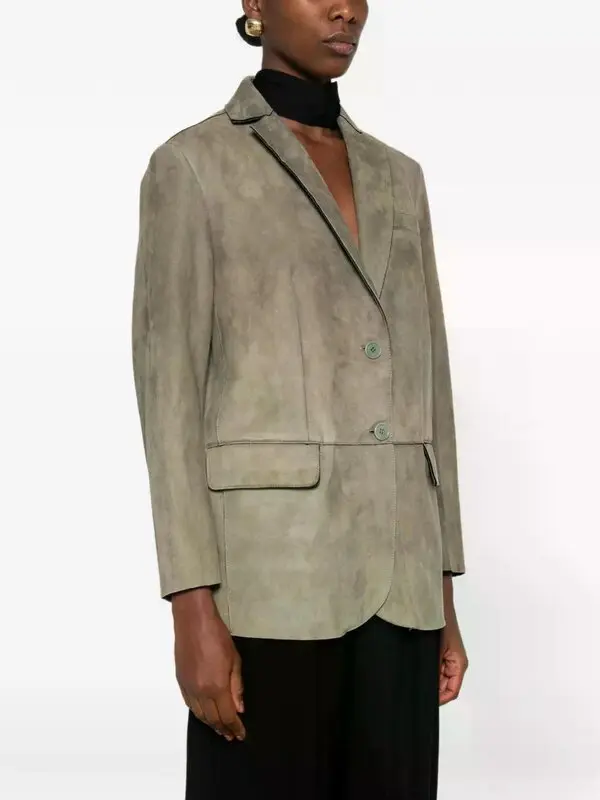 SALVATORE SANTORO Suede Notched-lapel Jacket