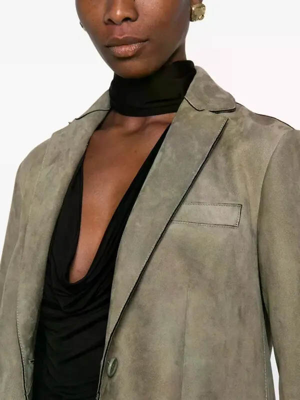 SALVATORE SANTORO Suede Notched-lapel Jacket
