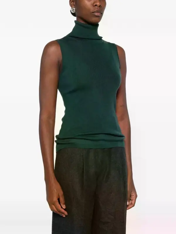 ALLUDE Ribbed-knit Roll-neck Top