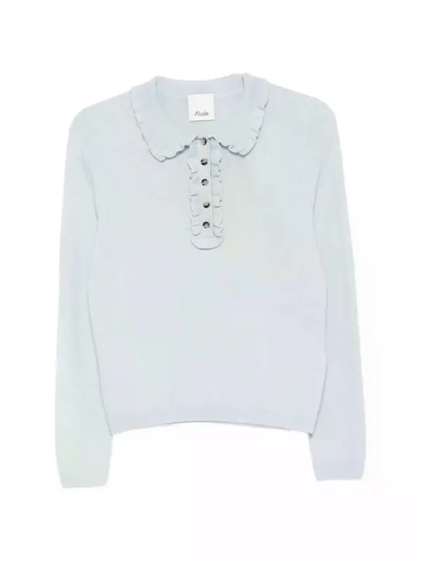 ALLUDE Ruffle-trim Polo Shirt