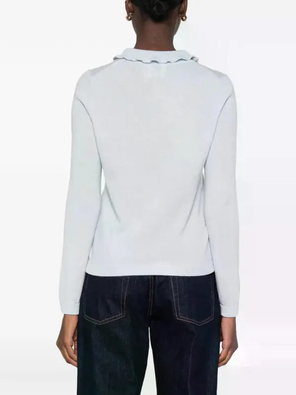 ALLUDE Ruffle-trim Polo Shirt
