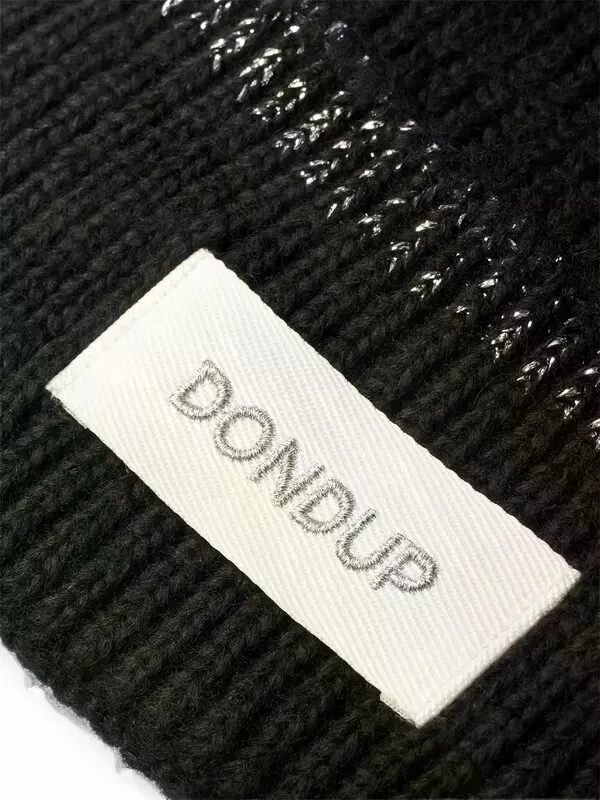 DONDUP Logo-patch Ribbed-knit Beanie Hat